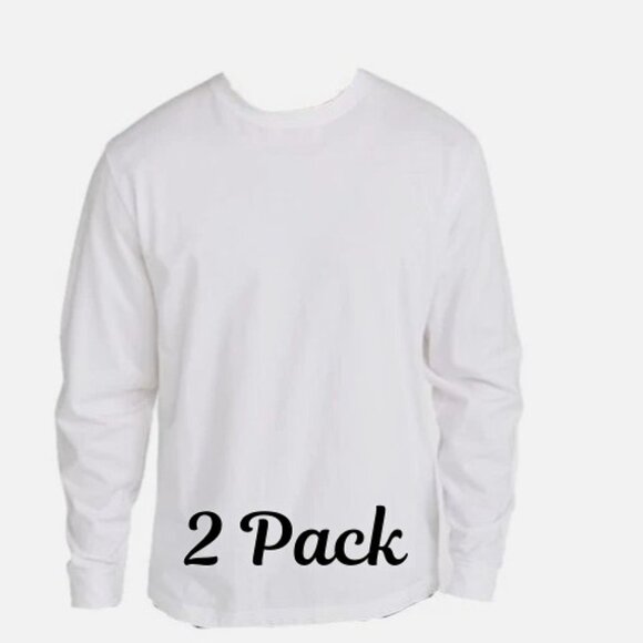 Shirts | Mens Long Sleeve Crew Neck Tshirt Size 5xl White 2 Pack | Poshmark